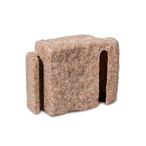 Beuta 7 in x 2.25 in x 4 in CobbleStone (End) Faux Stone Plastic Garden ...