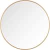 36 in. W x 36 in. H Gold Round Metal Frame Hanging Wall Mirror T ...