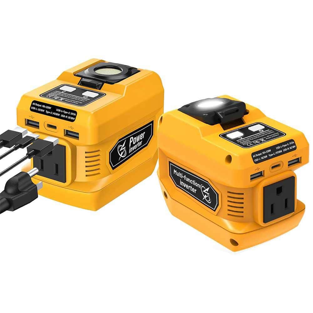 phyfalip 2-Pack 220W Power Inverter for Dewalt 20V Battery,DC Power 20V ...