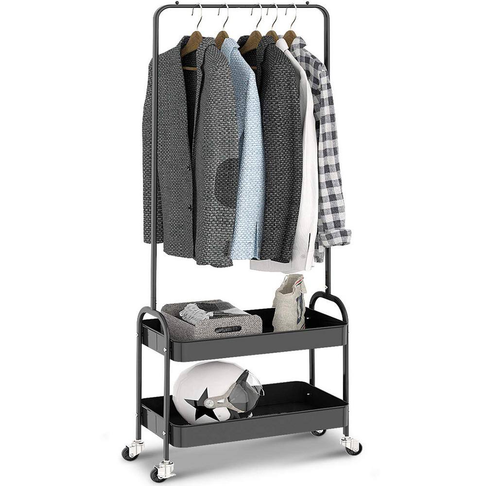 Black Metal Garment Clothes Rack 20.6 in. W x 60.2 in. H rack-126 - The ...