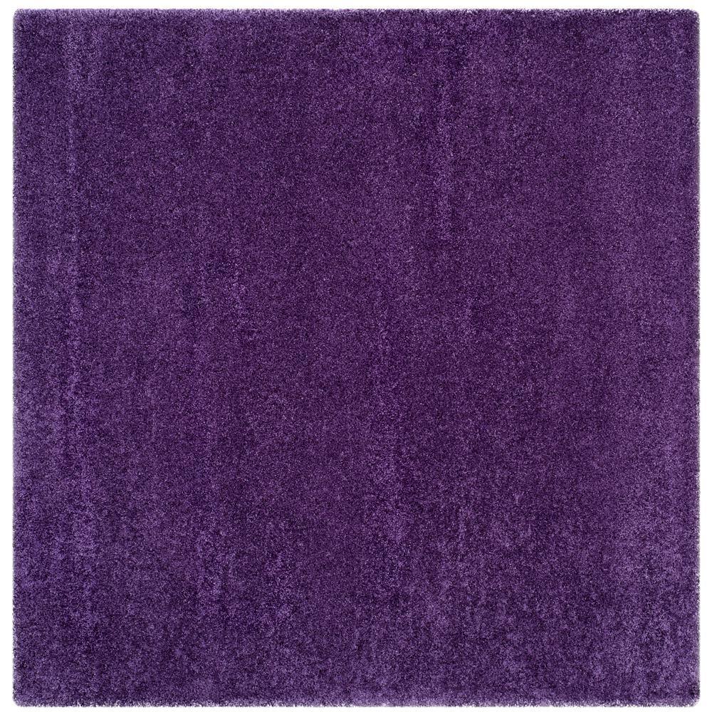 SAFAVIEH Milan Shag Purple 4 ft. x 4 ft. Solid Flokati Square Area Rug ...