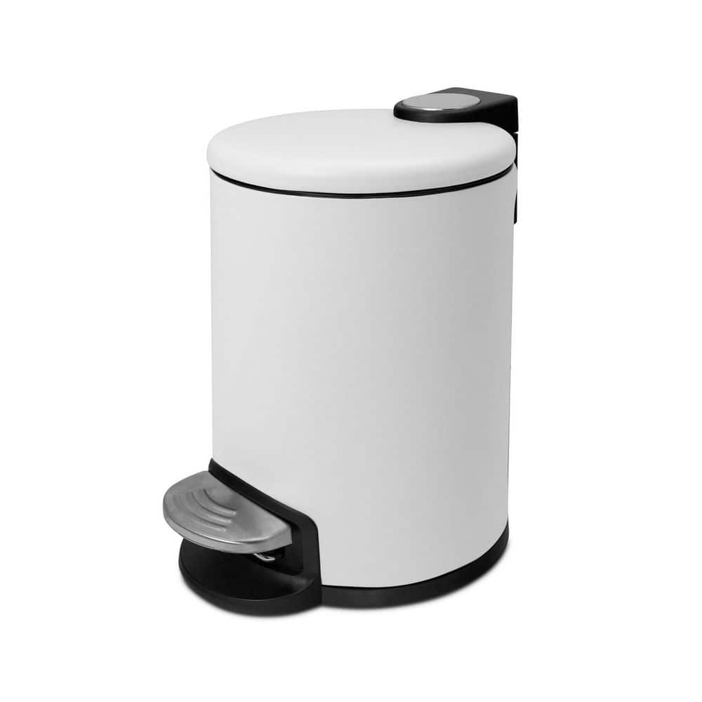 ACENTO Small Round 3L/0.65 Gal Pedal Trash Bin with Soft Close Lid in ...