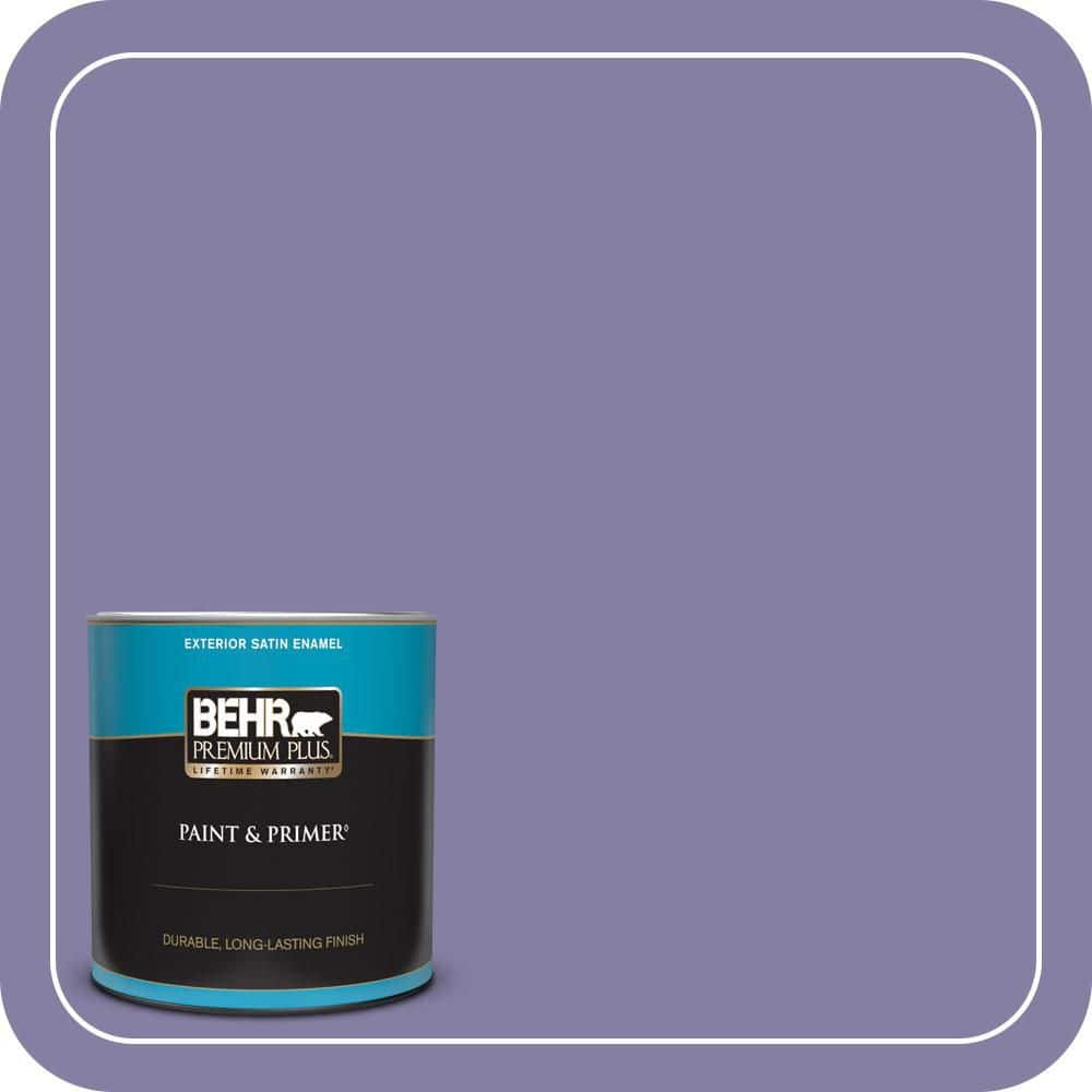 BEHR PREMIUM PLUS 1 qt. #640D-6 Chinese Violet Satin Enamel Exterior ...
