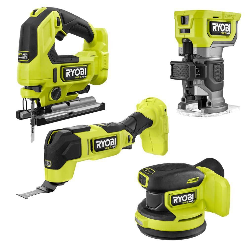 RYOBI ONE+ HP 18V Brushless Cordless 4-Tool Combo Kit with Router ...