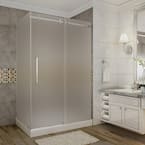 Aston Moselle 48 in. x 35 in. x 77-1/2 in. Completely Frameless Sliding Shower Door Enclosure in ...