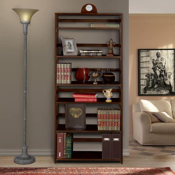 Regency 67 in. Mocha Walnut Wood 6 shelf Standard Bookcase HDNE6730MW
