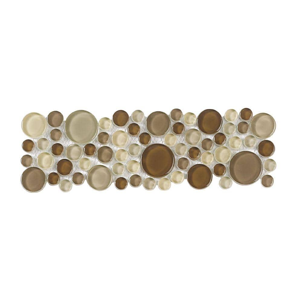 Elegant Pebble Liner 4 in. x 12 in. x 6 mm Glass Accent Strip 99157 ...
