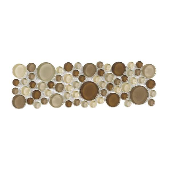 Elegant Pebble Liner 4 in. x 12 in. x 6 mm Glass Accent Strip 99157 ...