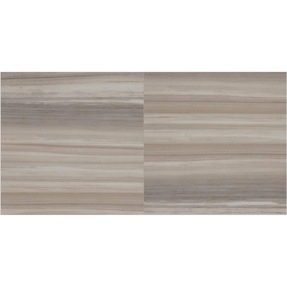 Daltile Marble View Linear Gray Marble Polished 12 in. x 24 in. Color ...