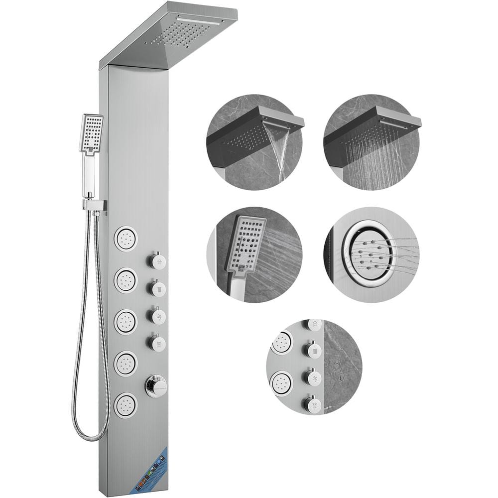 VEVOR Sliver Shower Panel System 4 Shower Modes Shower Panel Tower ...