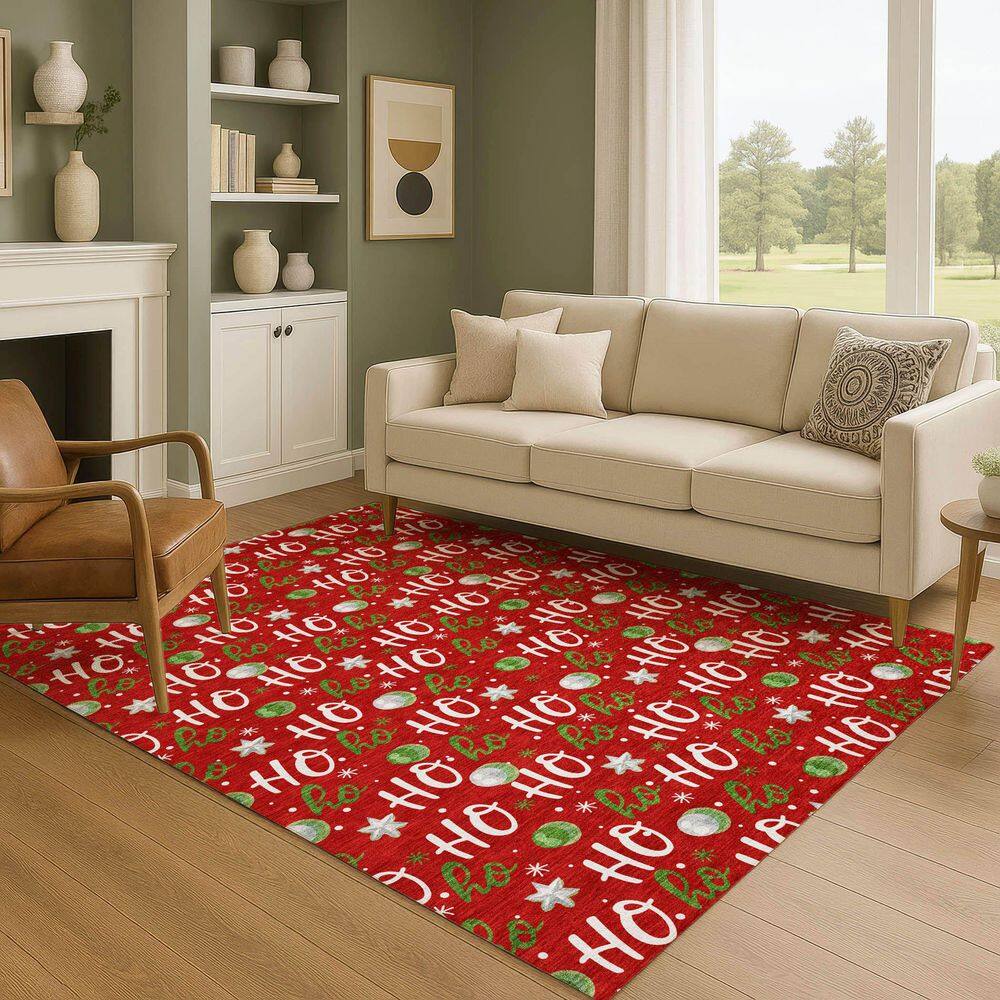 Addison Rugs Mayfield Premium Machine Washable Abstract AMF1810 Red 5 ...
