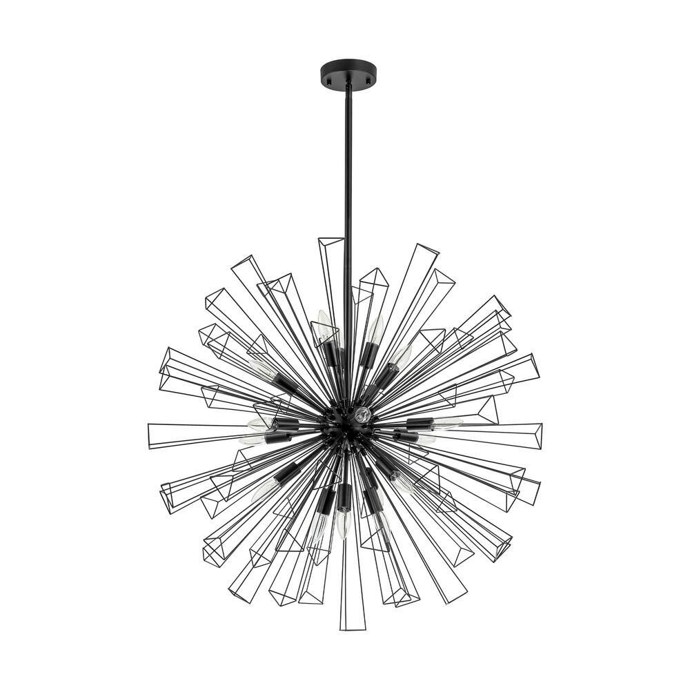 Rennnsan Mariah 18-Light Black Sputnik Sphere Oversized Chandelier ...