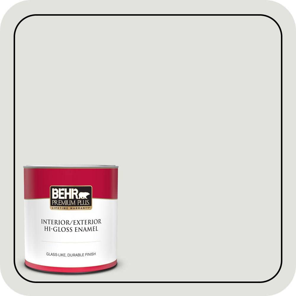 BEHR PREMIUM PLUS 1 qt. #BL-W13 Silver Polish Hi-Gloss Enamel Interior ...