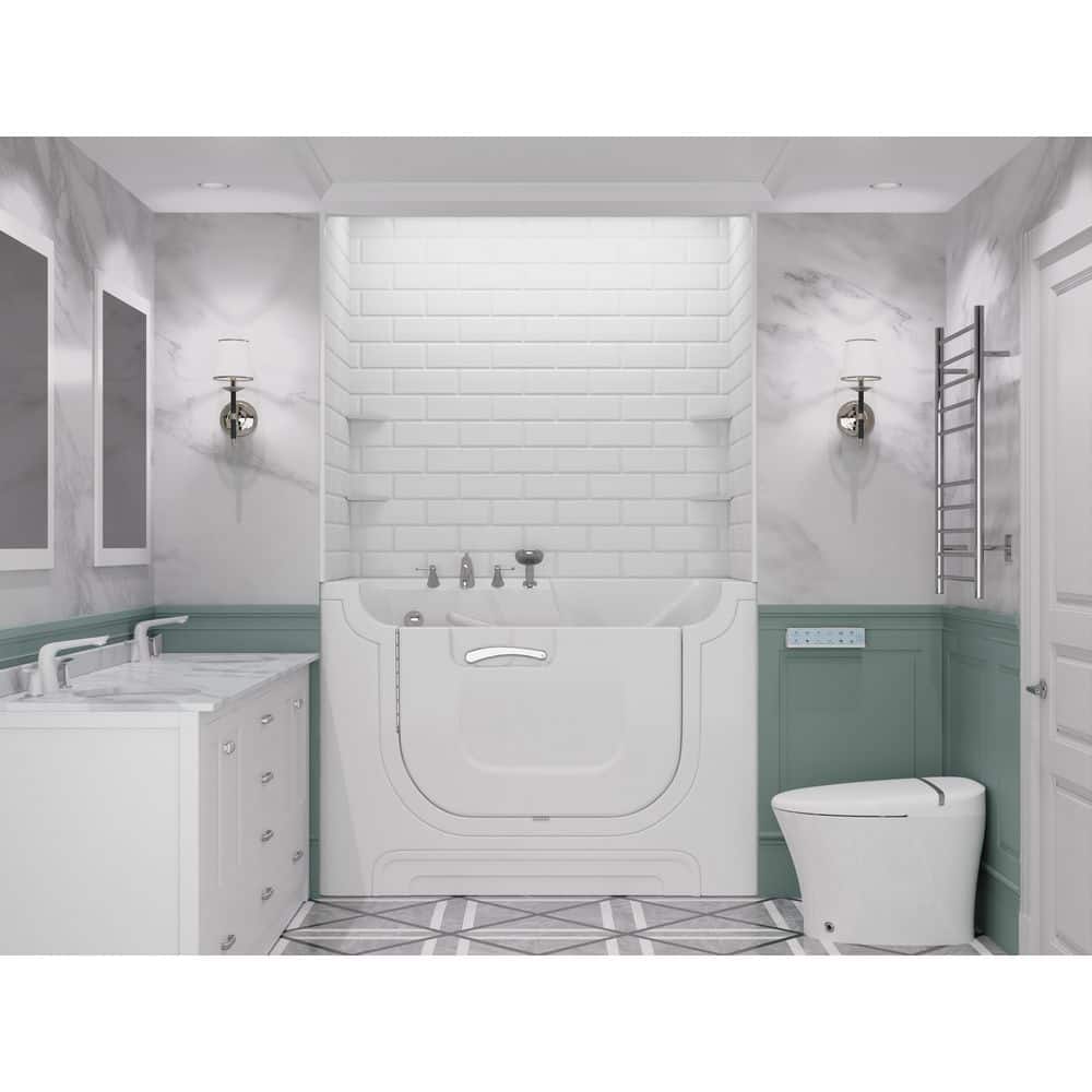 ANZZI Rampart Wall Series 30 in. x 60 in. Left Side Drain Combination ...