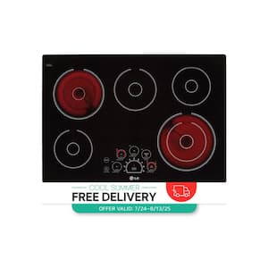 LG 30 in. 5 Elements Radiant Cooktop in Black with with ThinQ, 3. 2kW ...