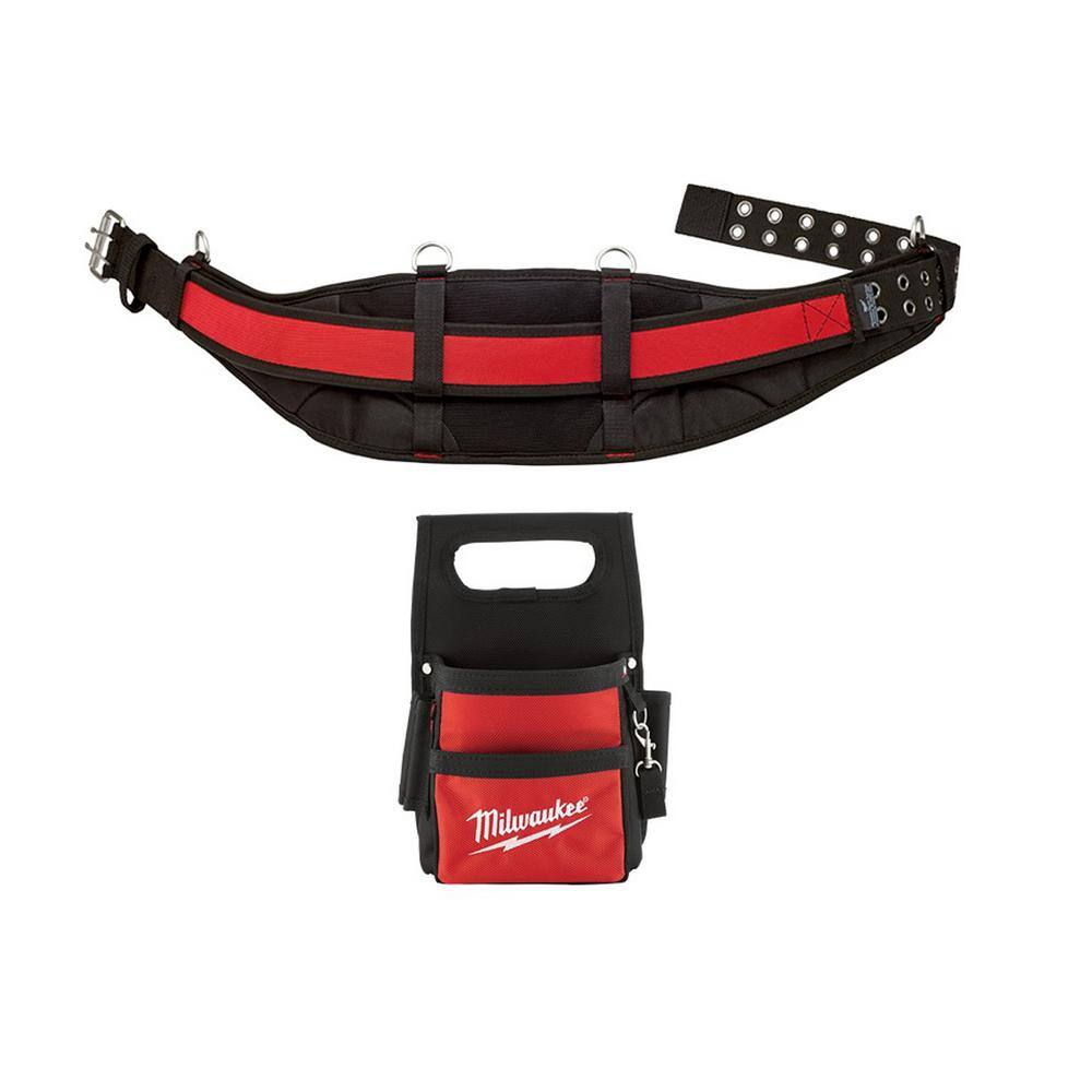 Milwaukee Padded Work Belt with 11 in. Compact Electricians Pouch (2 ...