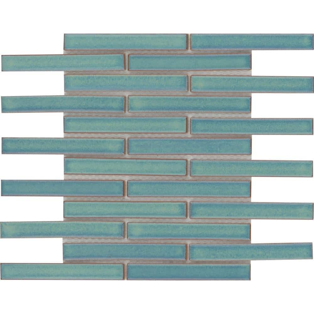 EMSER TILE Regala 20-Pack Present 12 in. x 12 in. Glossy Offset Mosaic ...