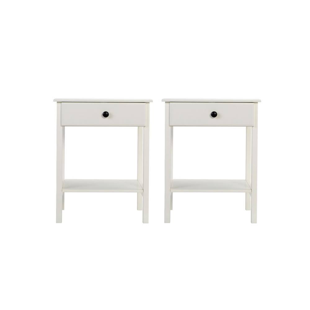 Tidoin 1-Drawer White Wood Nightstand 23.6 in. H x 18.1 in. W x 13.8 in ...