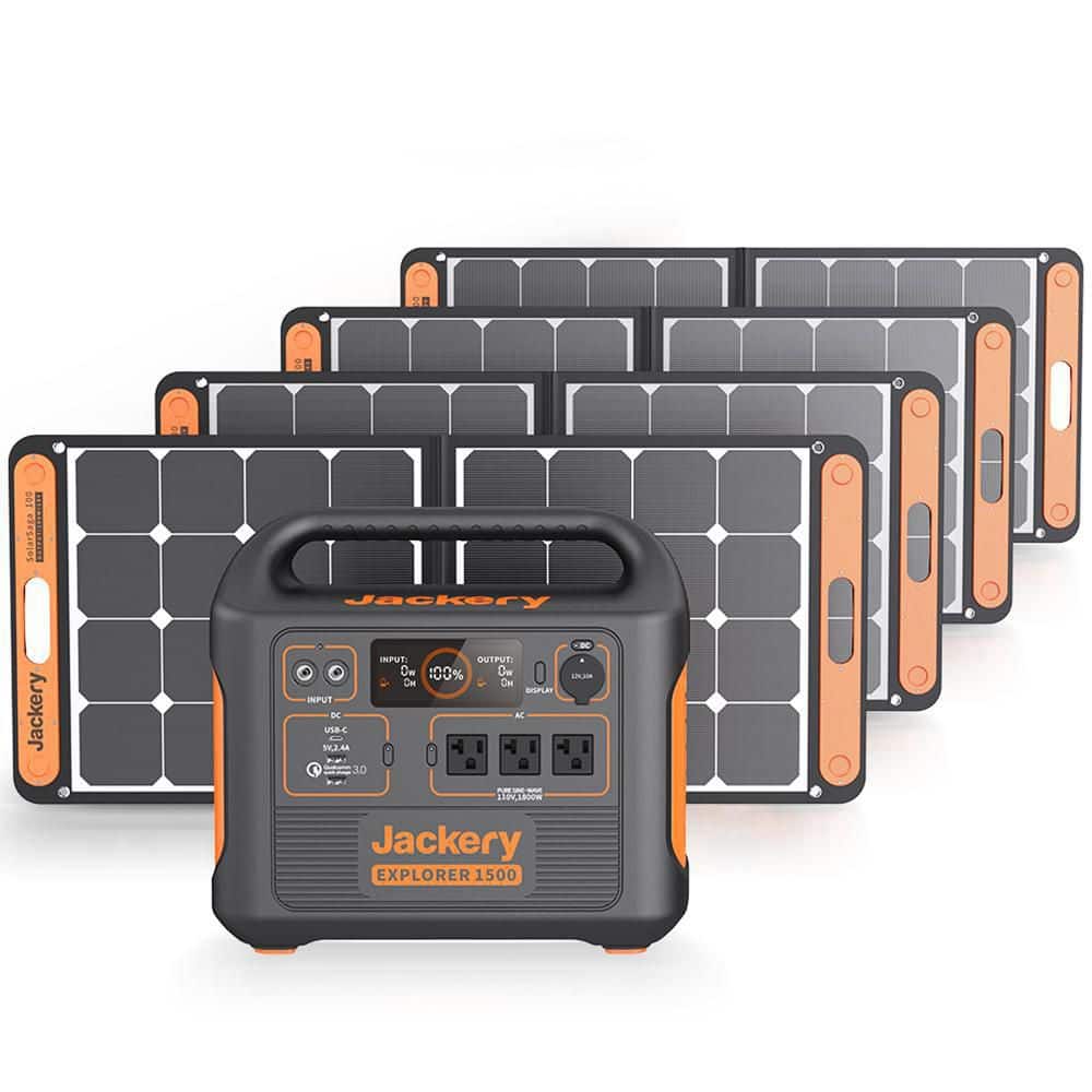 Jackery 1800-Watt Continuous/3600W Peak Solar Generator SG1500 with 4 ...