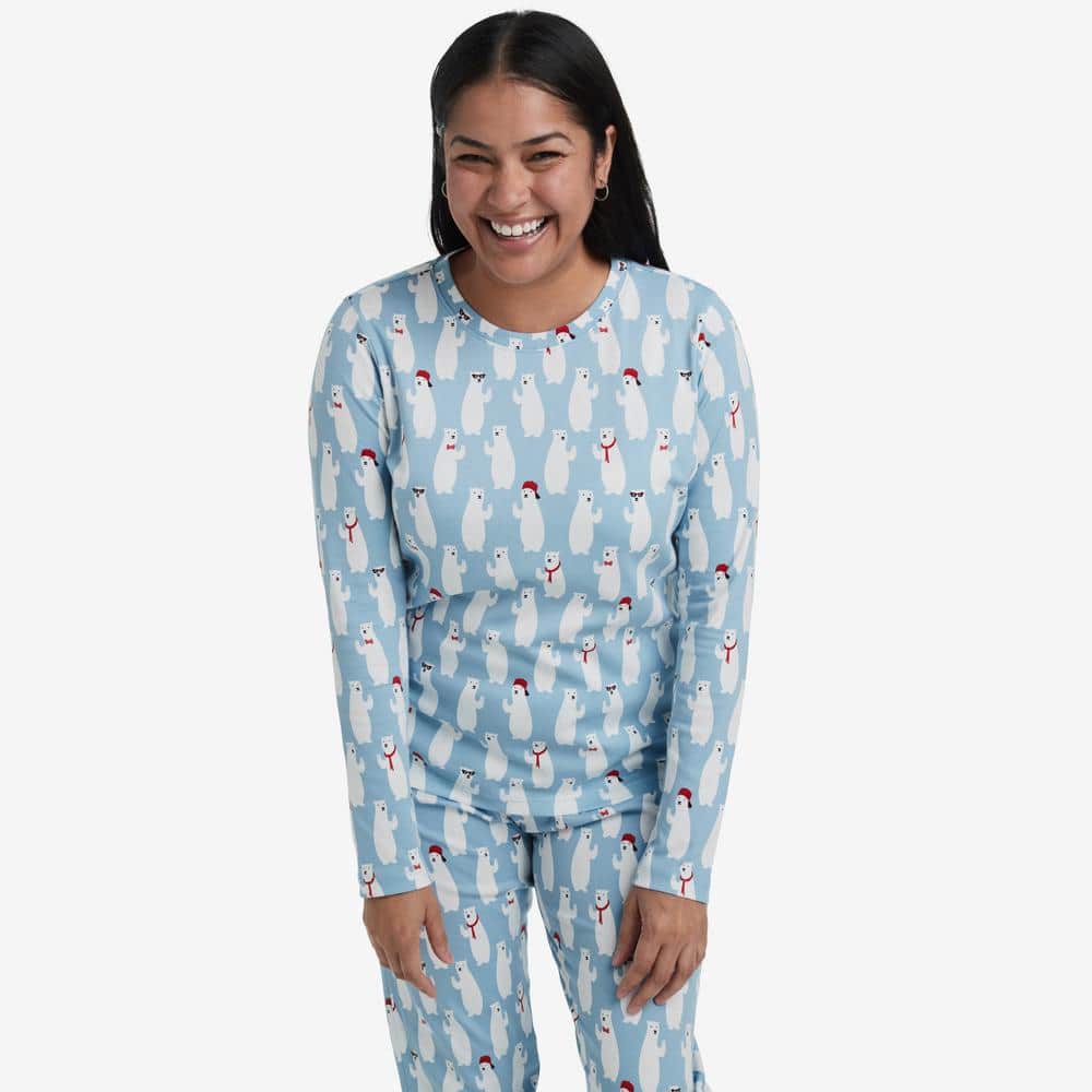The Company Store Company Cotton Printed Women's Extra Small Blue/White ...