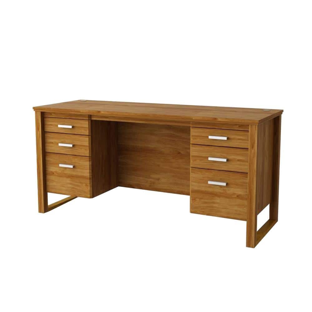 Ameriwood Transitional Desk with 6-Drawer in Bank Alder 9299301PCOM ...