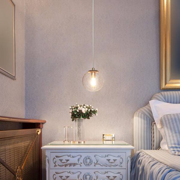 Uolfin Modern Globe Kitchen Island Pendant Light 1-Light Gold Round ...