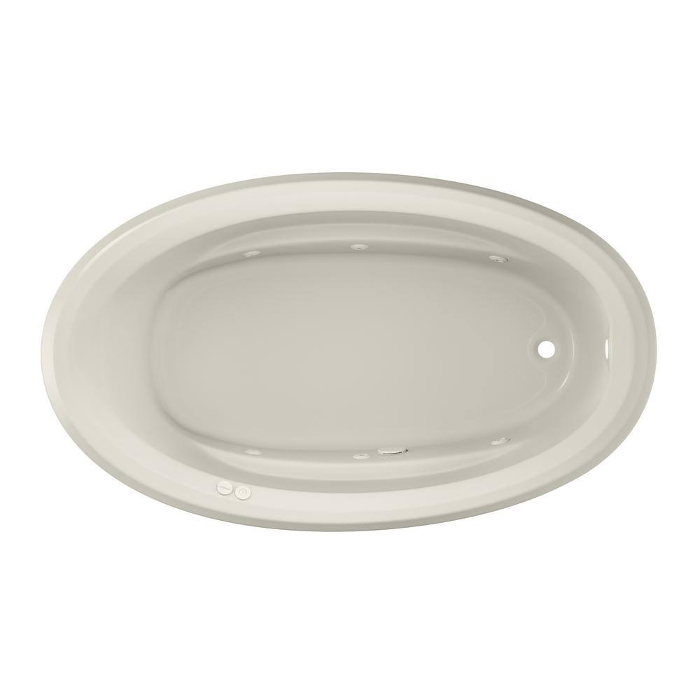 JACUZZI Signature 71 in. x 41 in. Oval Whirlpool Bathtub with Right ...