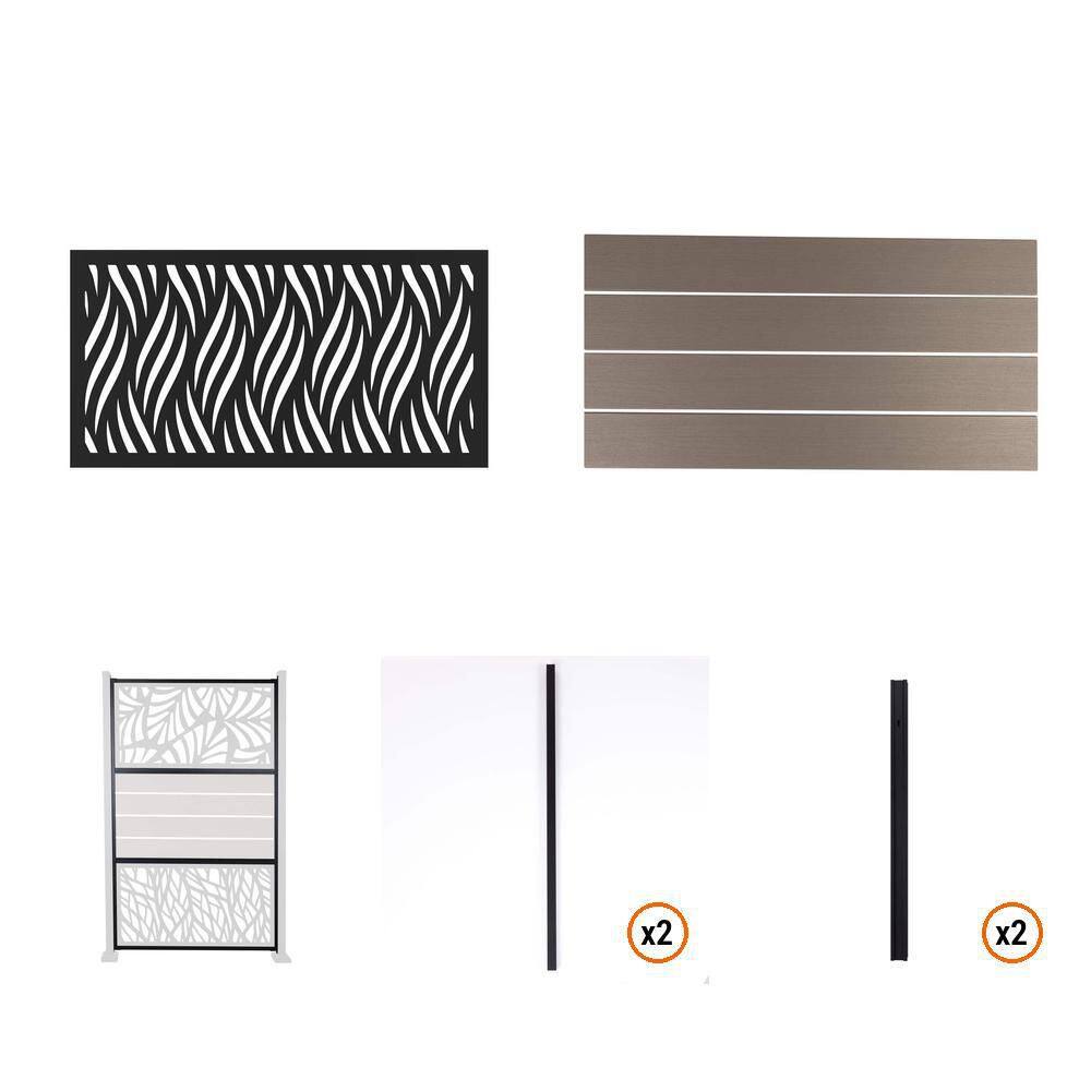 Deckorators Wicker Privacy Screen Kit, Gray, 5/8 in. Frame, 2 in. Post ...