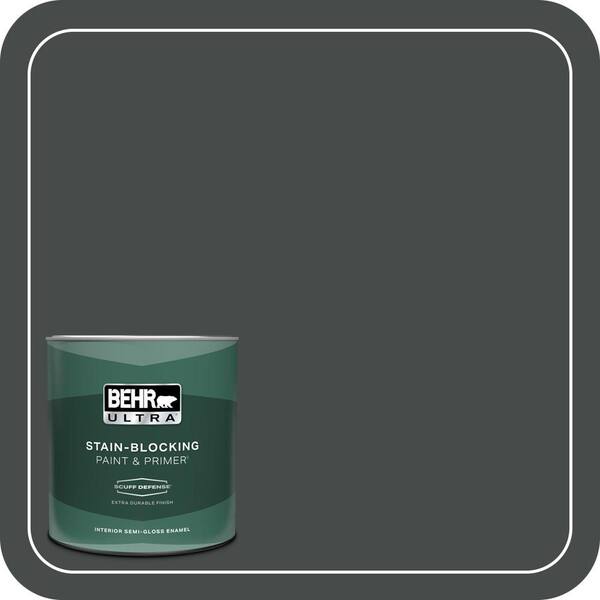 BEHR ULTRA 1 qt. #N450-7 Astronomical Extra Durable Semi-Gloss Enamel ...