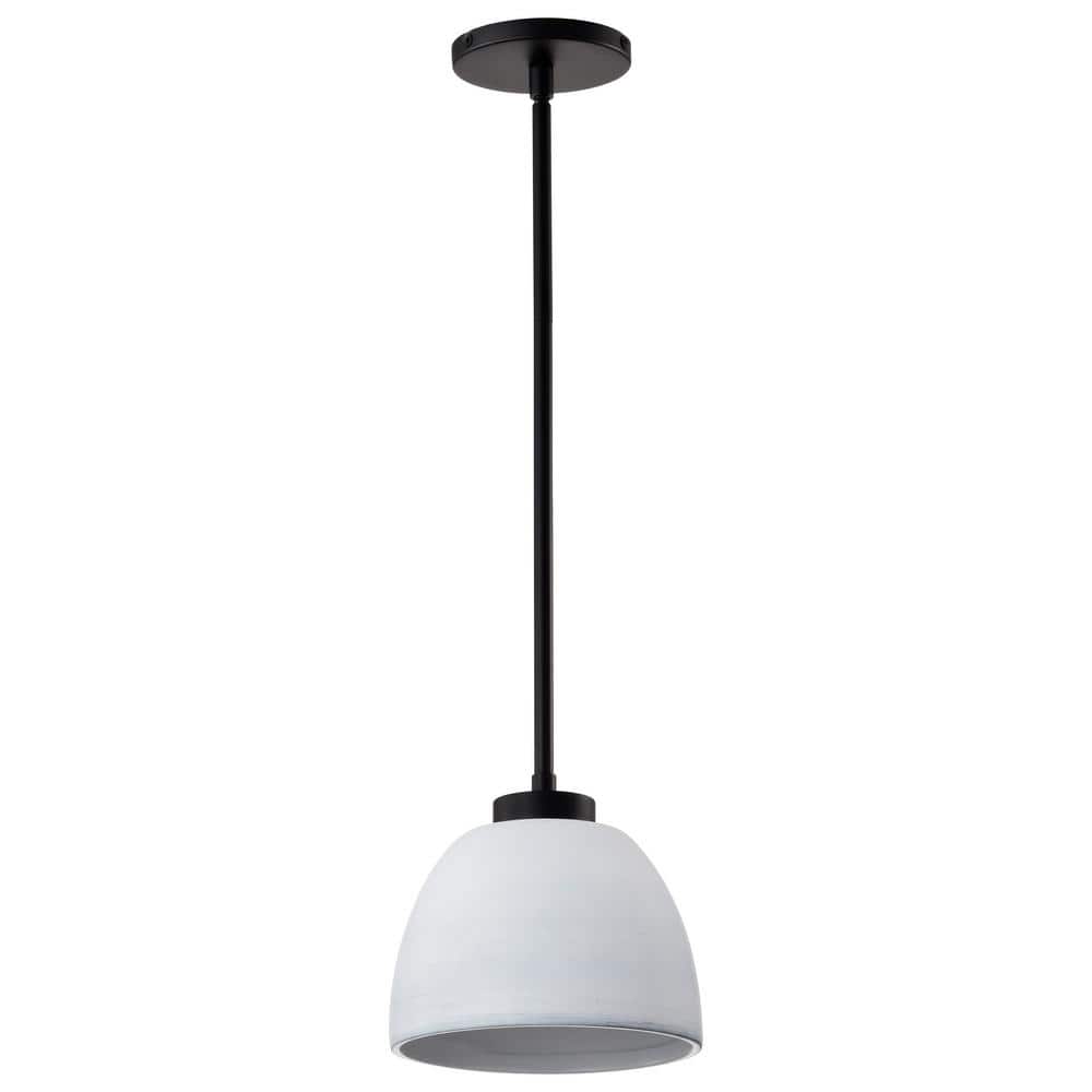 SATCO Collins 1-Light Matte Black Transitional Mini Pendant Light with ...