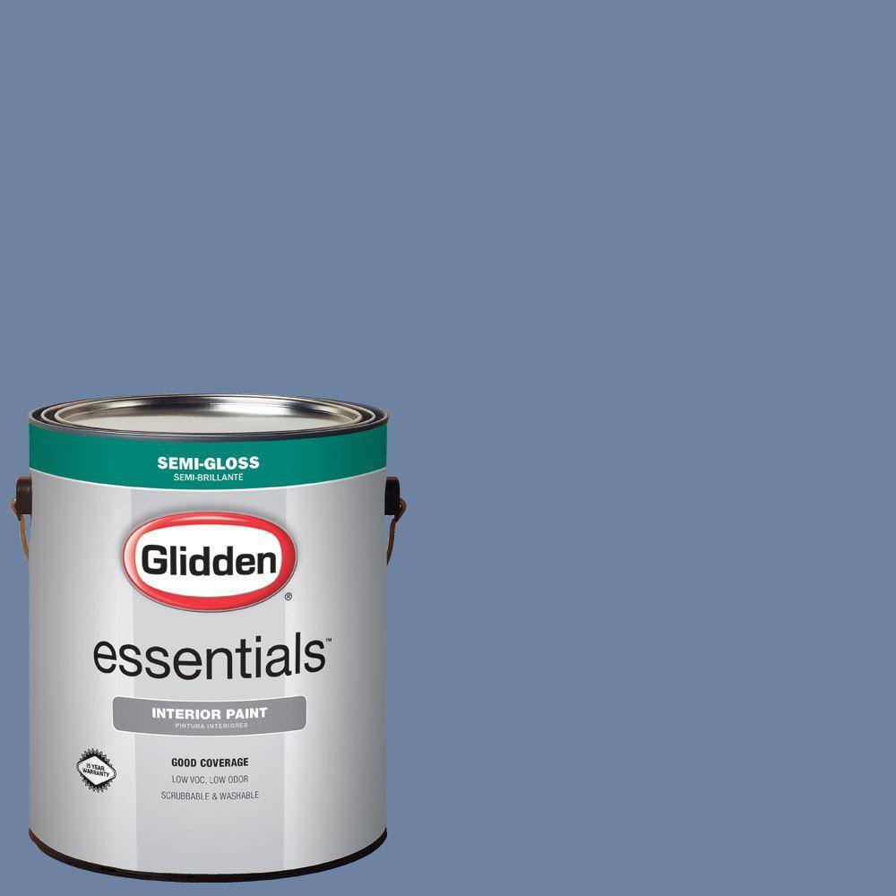 Glidden Essentials 1 gal. #HDGV34 Creamy Blueberry Semi-Gloss Interior ...