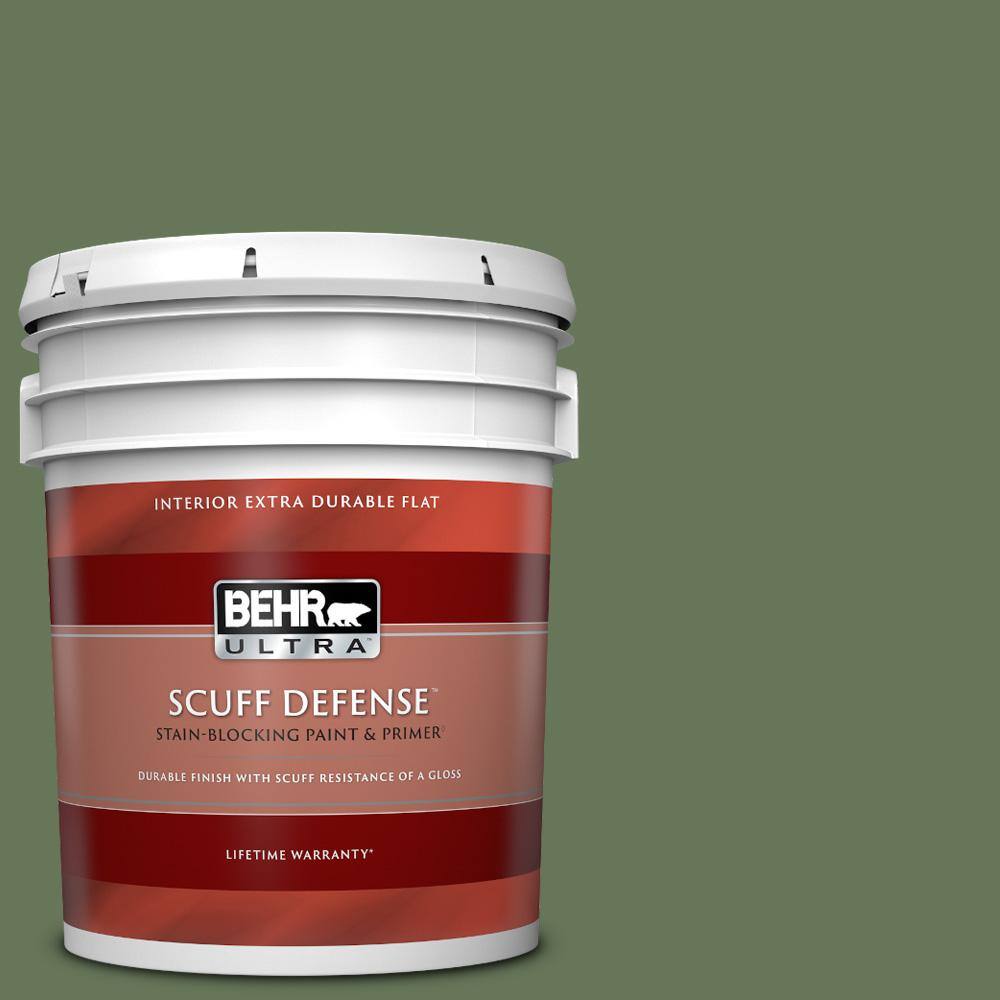 BEHR ULTRA 5 gal. #PPU10-01 Scallion Extra Durable Flat Interior Paint ...