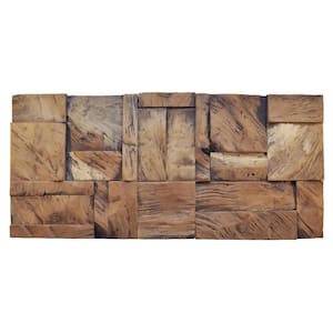 NOBLEWOOD 1 ft x 1.5 ft Rootwood Solid Teakwood 3D Wall Panel SAMPLE ...