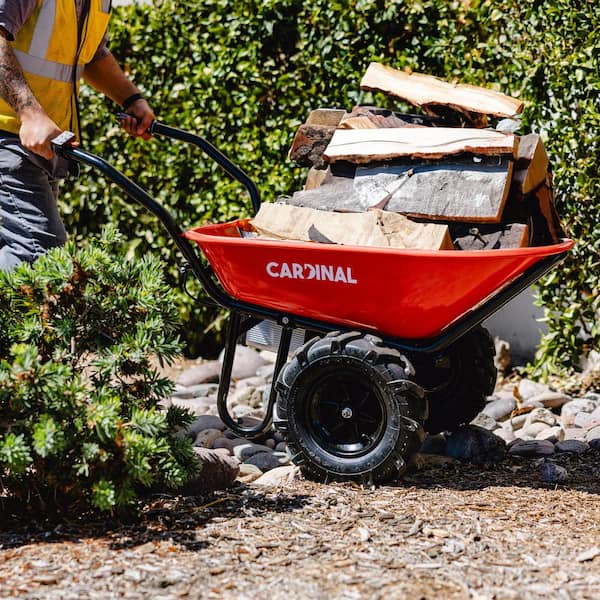Cardinal Electric Utility Cart 40-Volt Battery-Powered Wheelbarrow 570-lb. Bucket Capacity ...