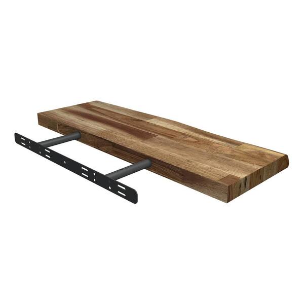 Interbuild Solid 2.3 ft. L x 10 in. D x 1.5 in. T, Acacia Butcher Block ...