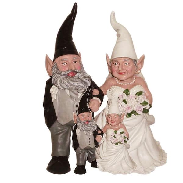 HOMESTYLES 8 in. H Bride and Groom Wedding Gnome Married Couple Home and Garden Gnome Collectible Statue 35794 The Home Depot