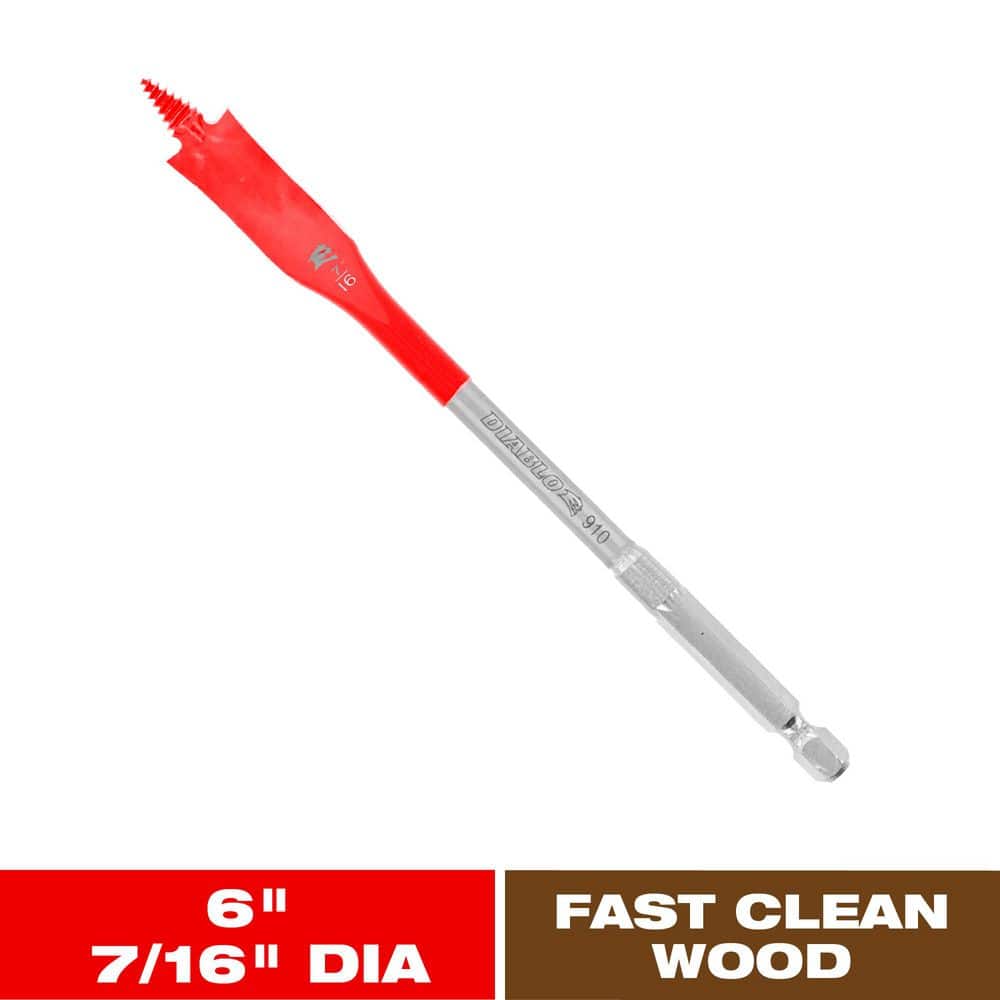 DIABLO 7/16 in. x 6 in. SPEEDemon High Speed Steel Spade Bit (1-Piece ...
