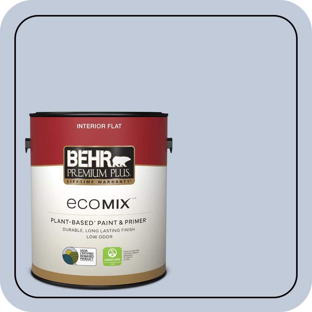 BEHR PREMIUM PLUS 1 gal. #600E-3 Icy Brook Flat EcoMix Plant-Based ...