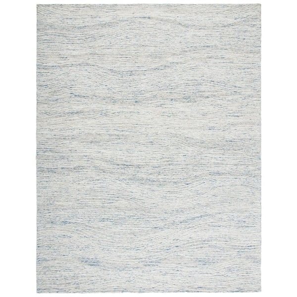 SAFAVIEH Metro Light Blue/Ivory 9 ft. x 12 ft. Abstract Waves Area Rug ...