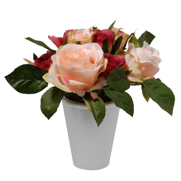 Faux Potted White Roses - munimoro.gob.pe