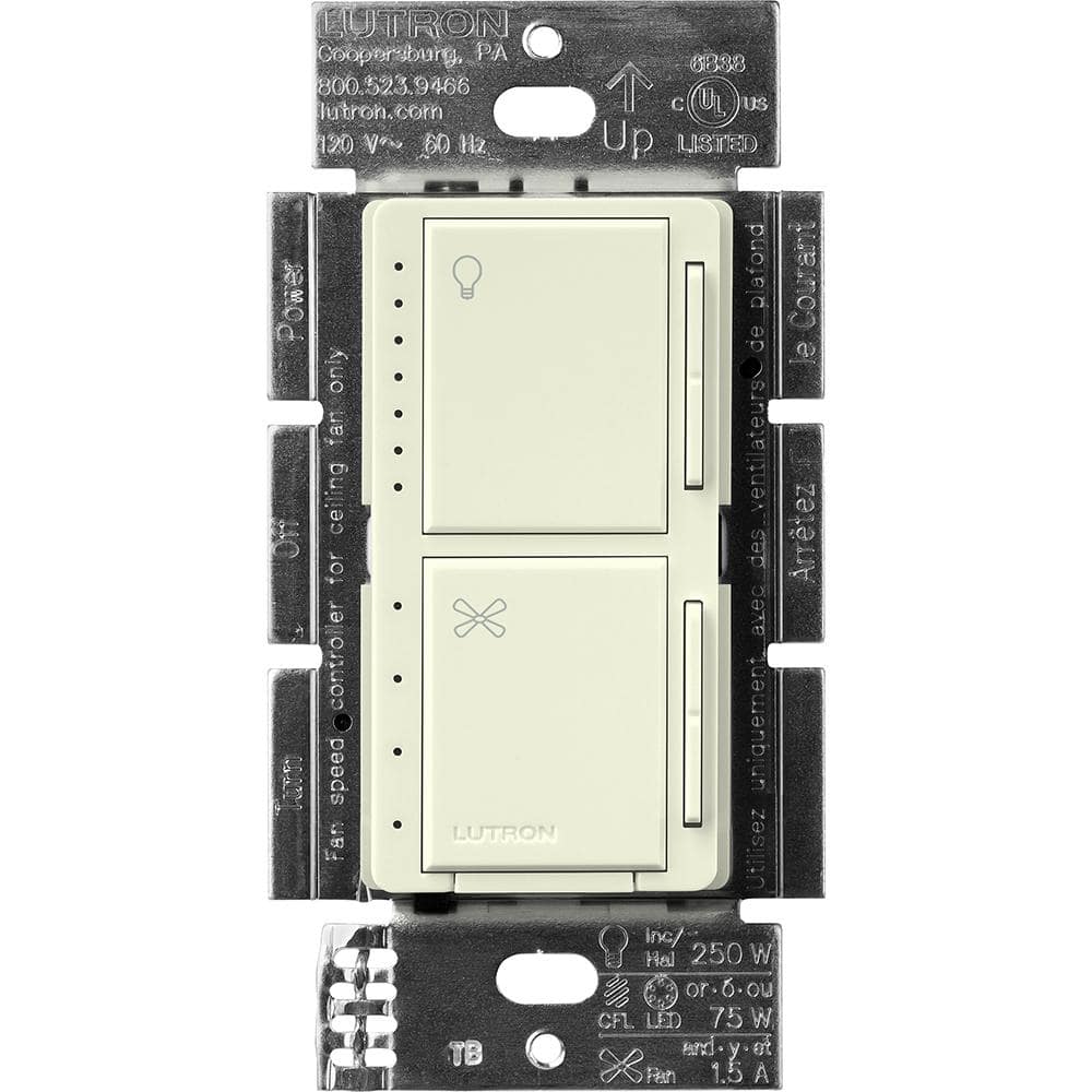Lutron Maestro LED Plus Push Button Fan Control and Light Dimmer, 75 ...