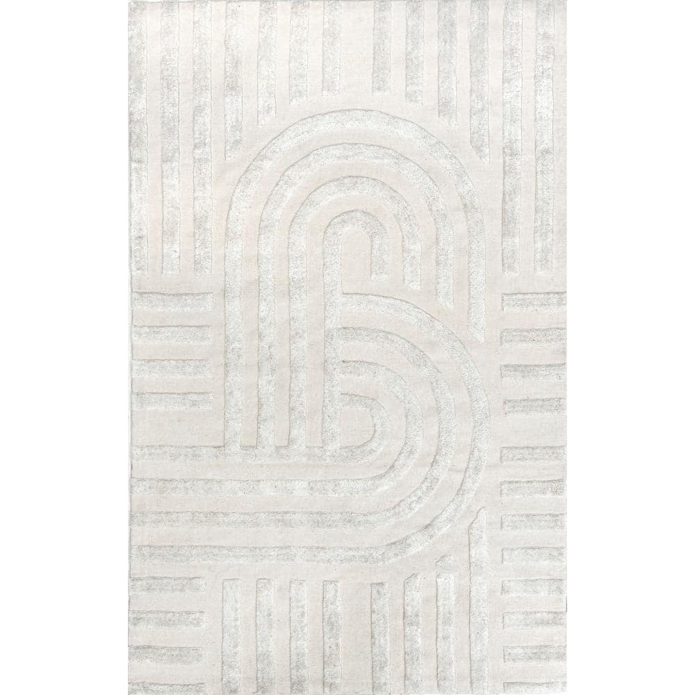 RUGS USA Downtown Textured Ivory 3 ft. x 5 ft. Area Rug SVAM01A-305 ...