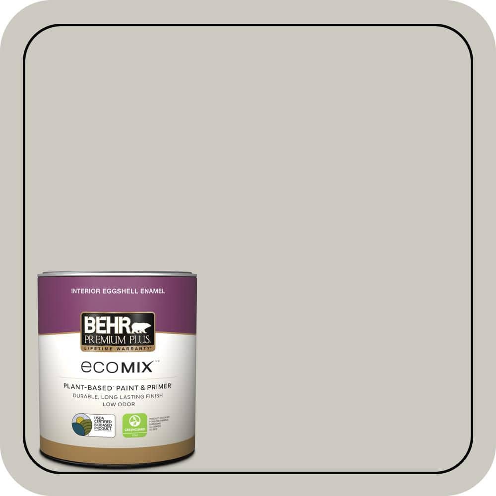 BEHR PREMIUM PLUS 1 qt. #790C-3 Dolphin Fin Eggshell Enamel EcoMix ...