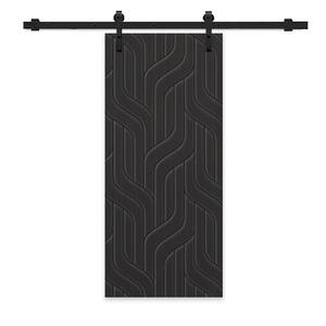 CALHOME 36 in. x 96 in. Black Stained Composite MDF Paneled Interior ...