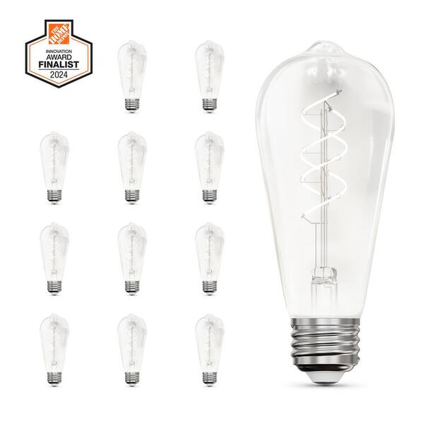Feit Electric 40-Watt Equivalent ST19 Dimmable Double Spiral White ... Feit Electric 40-Watt Equivalent ST19 Dimmable Double Spiral White ...