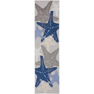 Nourison Aloha Multicolor 2 ft. x 8 ft. Coastal Starfish Contemporary ...