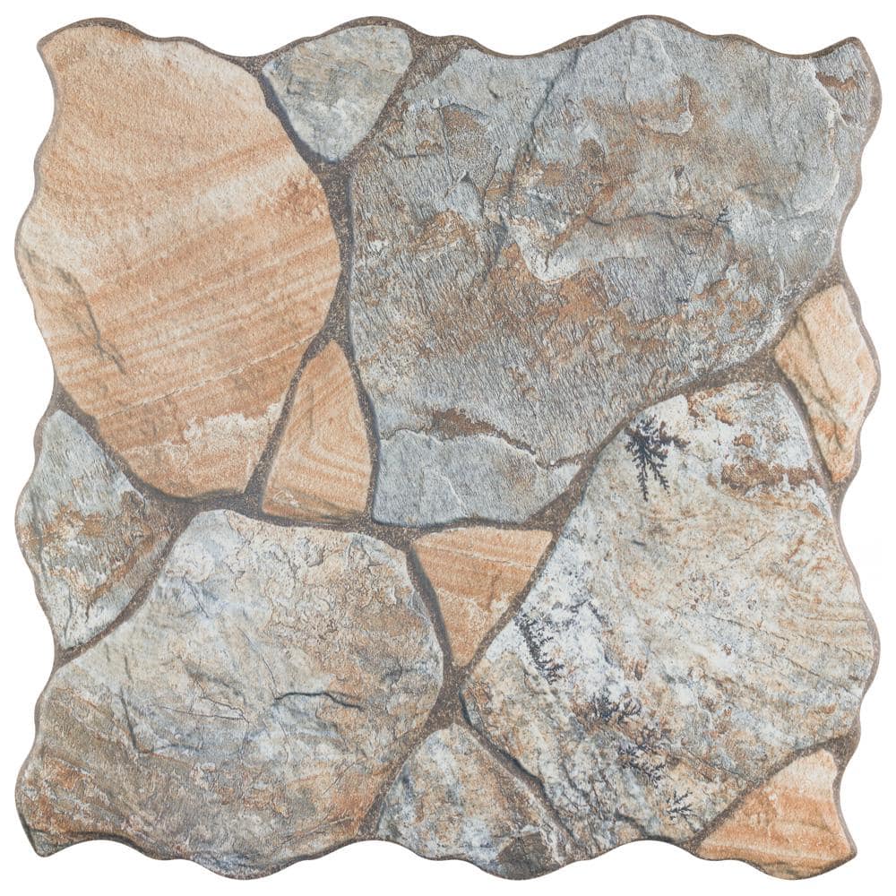Merola Tile Canet Marron 17 in. x 17 in. Porcelain Floor and Wall Tile ...