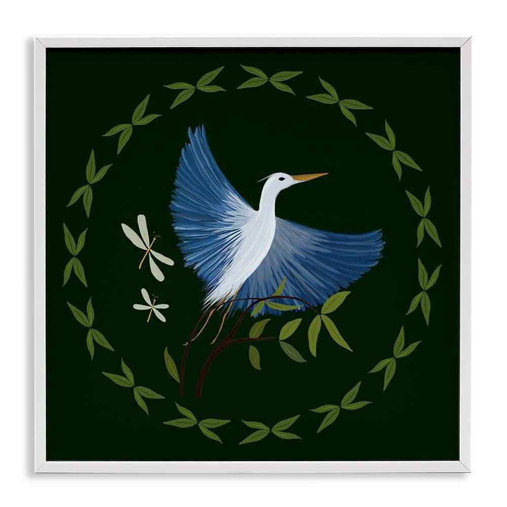 Stupell Industries Heron and Dragonflies Wreath by Michelle Ingari ...