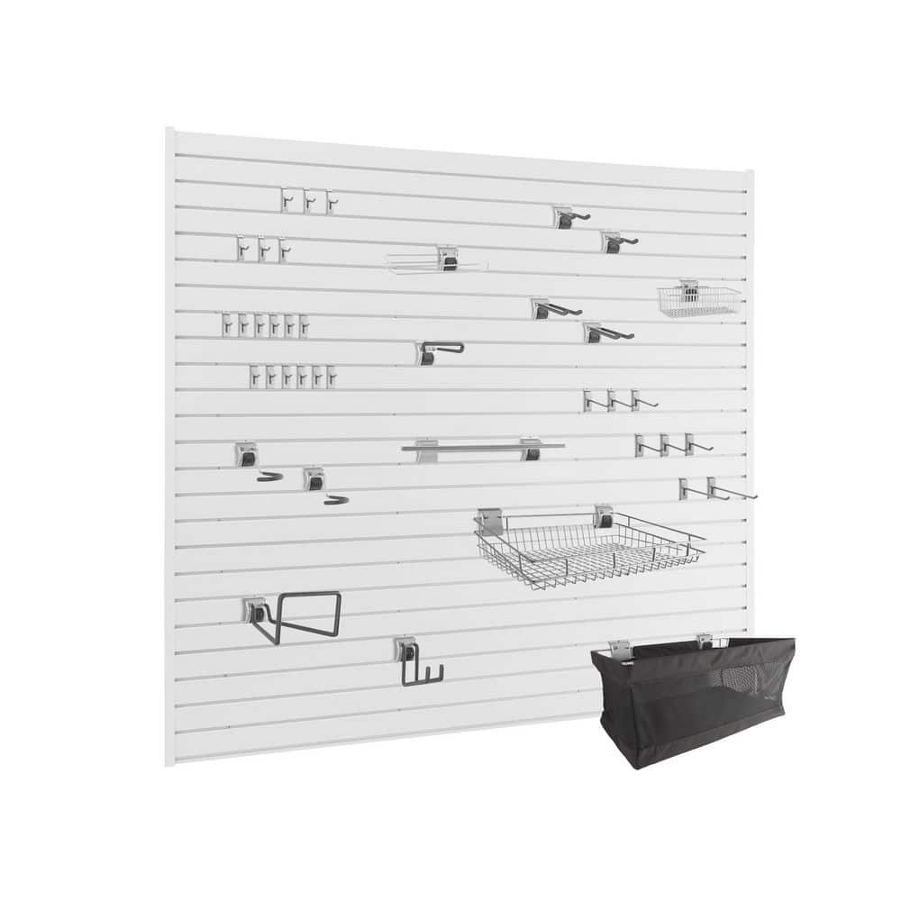 NewAge Products 71.75 in. H x 0.66 in. W PVC Slatwall Panels Set in ...