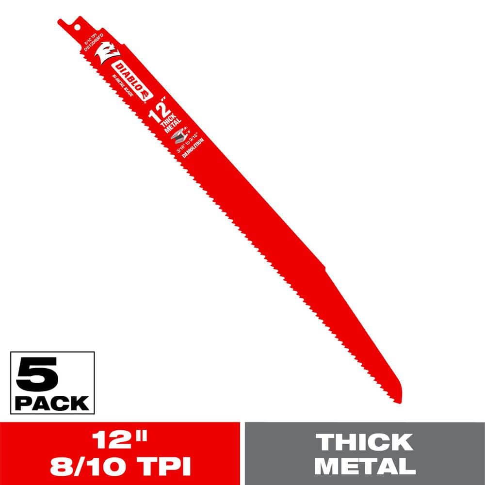 DIABLO 12 in. 9/10TPI Steel Demon BiMetal Reciprocating Saw Blade for ...
